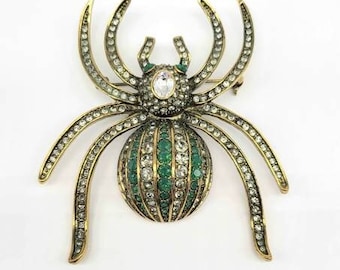 Large Rhinestone Spider Pin - Etsy