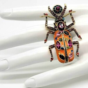Bug Ring Gold, Insect Ring, Two Finger Ring, Double Finger Ring, Beetle ...