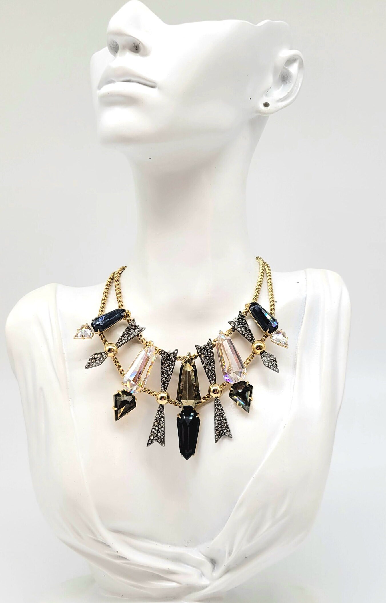 Spike Necklace Chain, Crystal Spike Choker, Spike Necklace Gold, Spiky ...