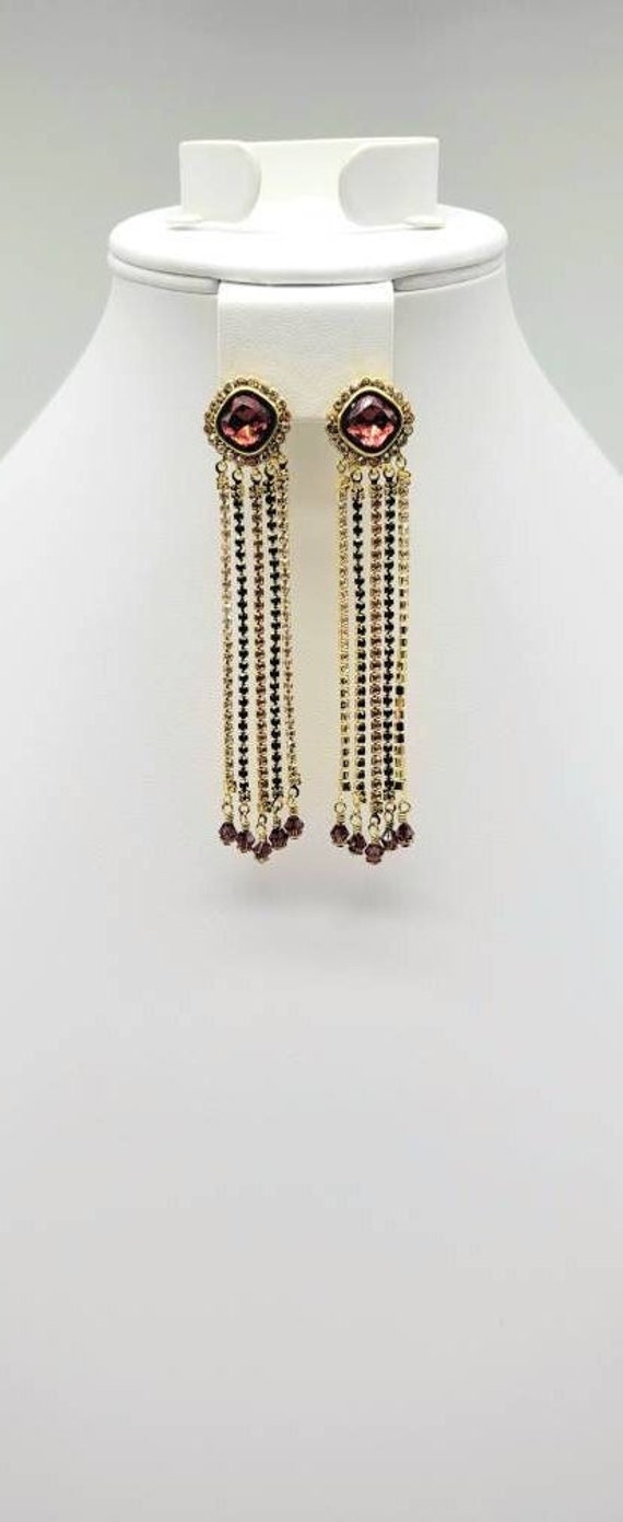rhinestone fringe earrings - Gem