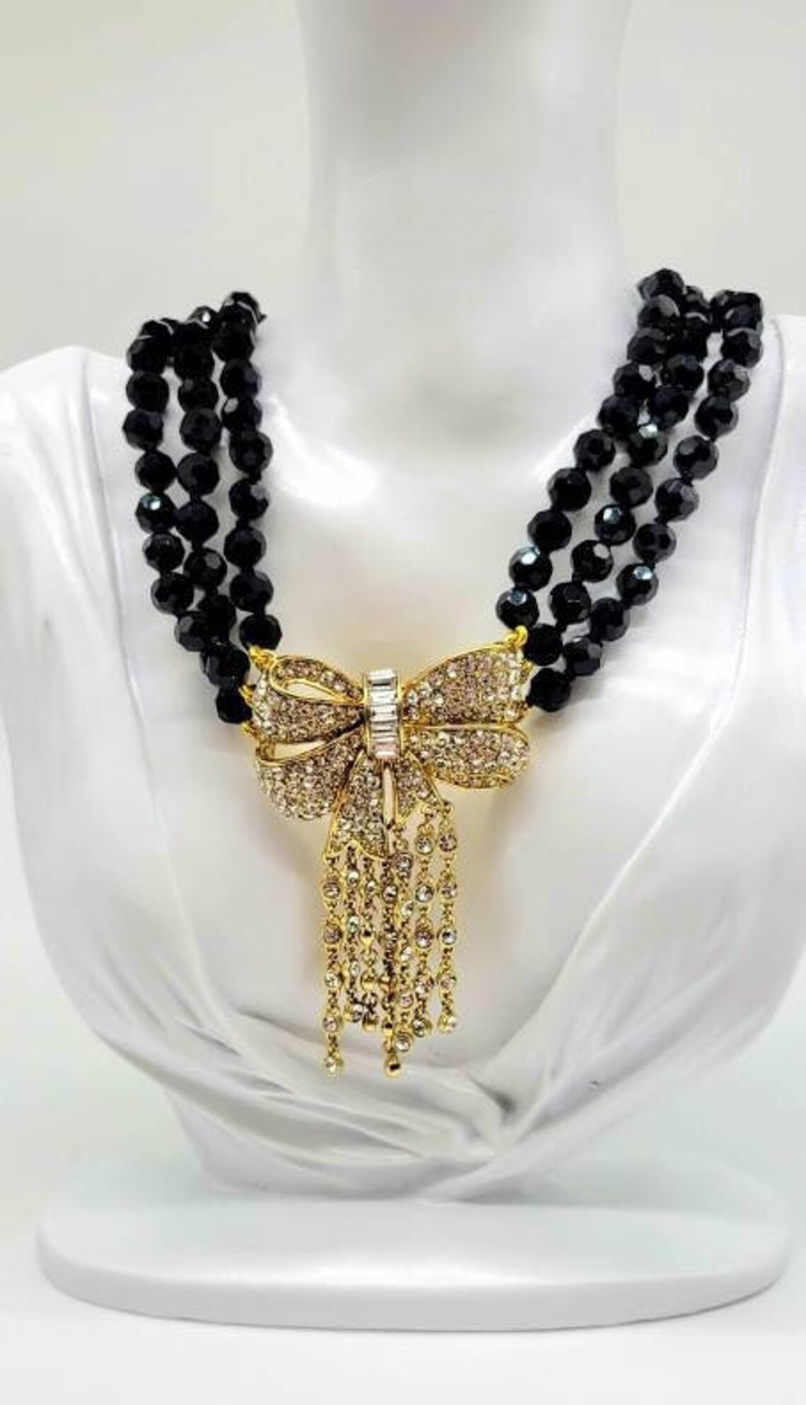 Gold Bow Necklace Bow Crystal Necklace Bow Diamond Pendant - Etsy