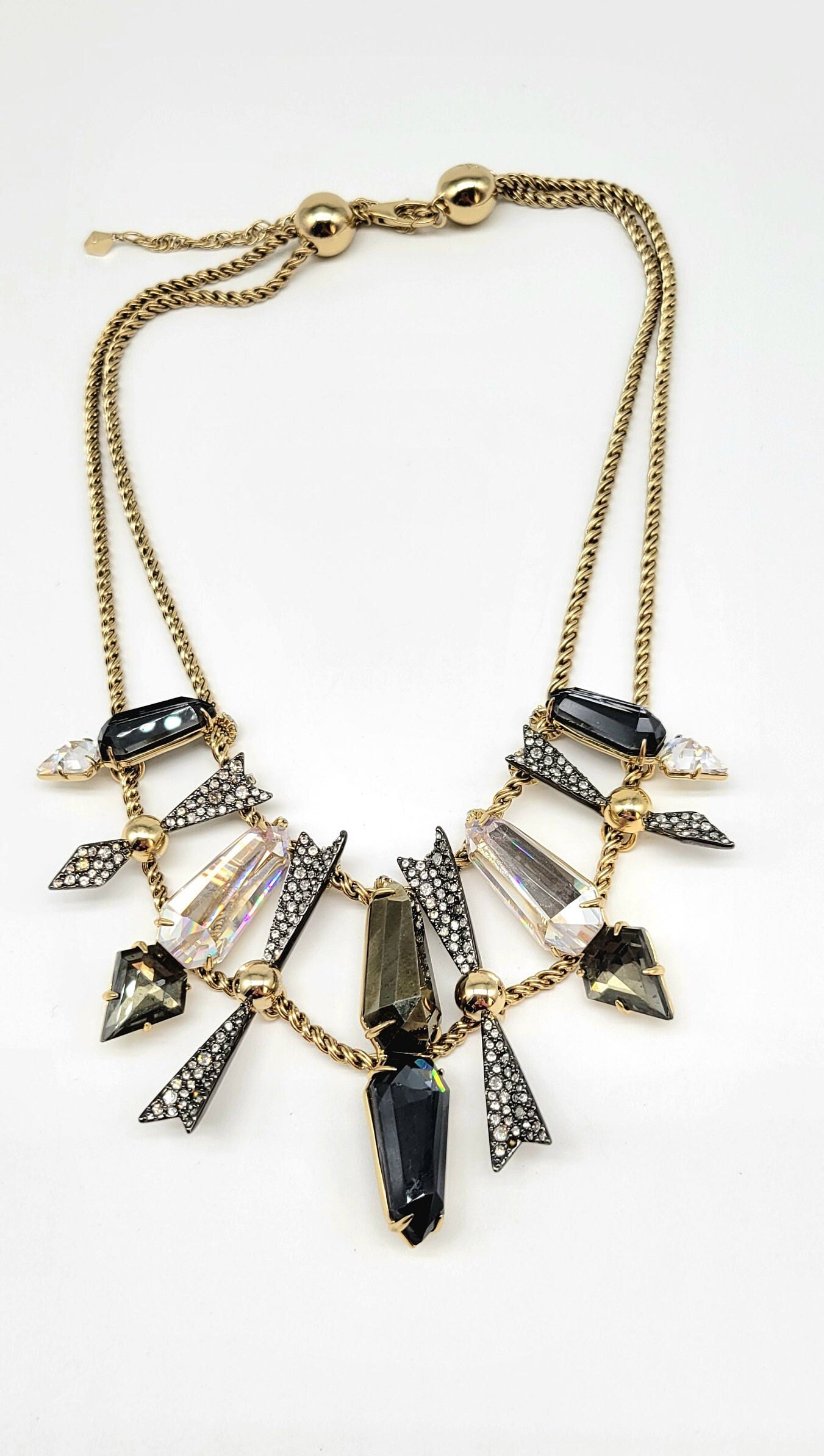 Spike Necklace Chain, Crystal Spike Choker, Spike Necklace Gold, Spiky ...