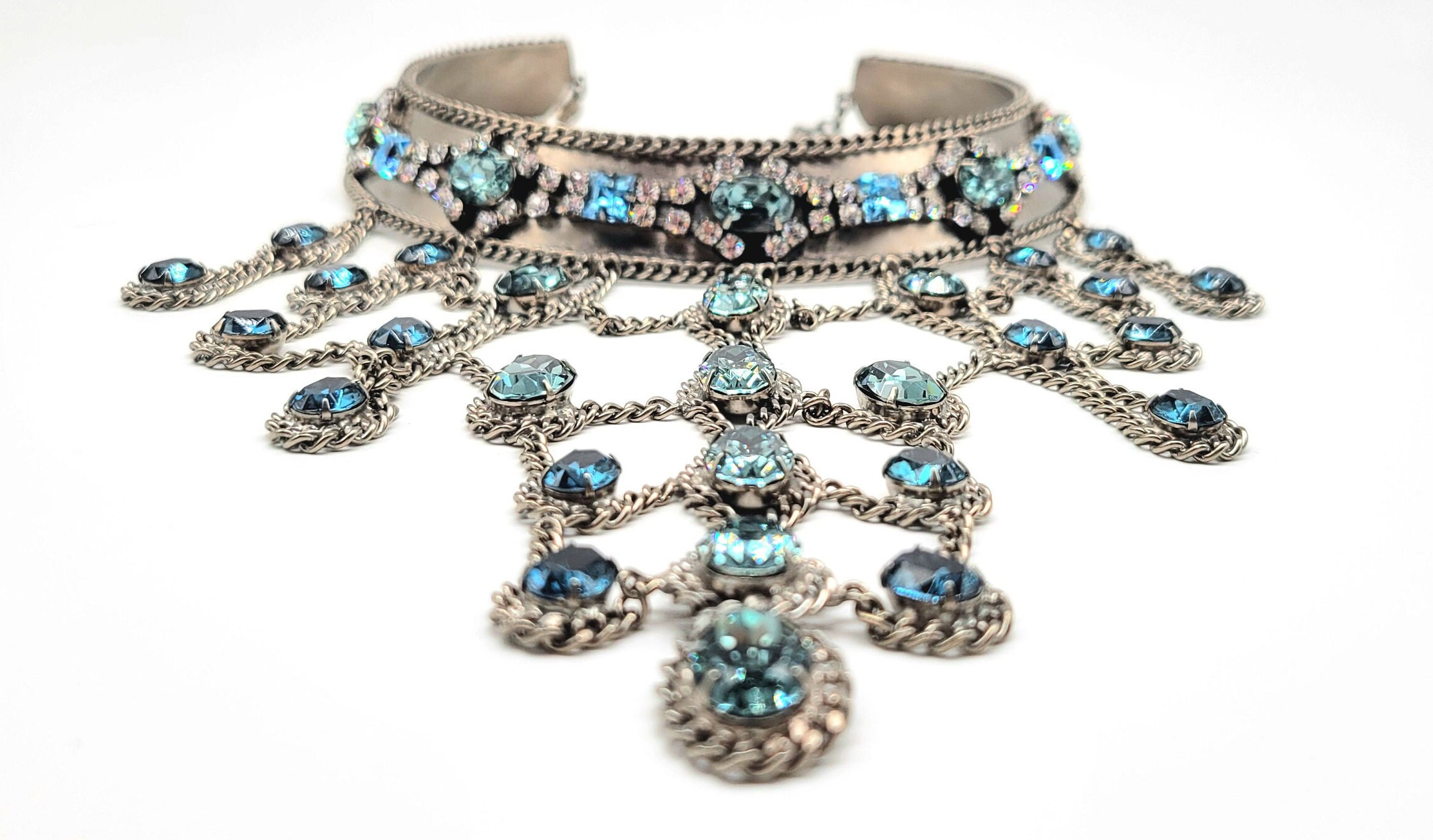 Chainmail Choker, Silver Chain Choker, Chainmail Collar Necklace, Day ...