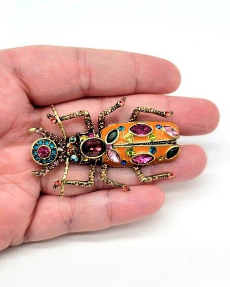 Bug Ring Gold, Insect Ring, Two Finger Ring, Double Finger Ring, Beetle ...