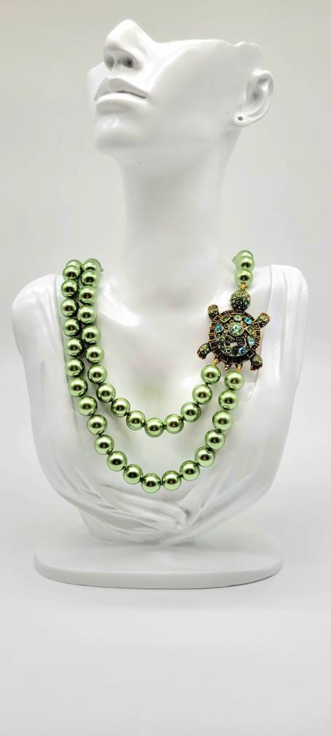 Green Turtle Necklace, Crystal Turtle Pendant, Turtle Necklace for ...