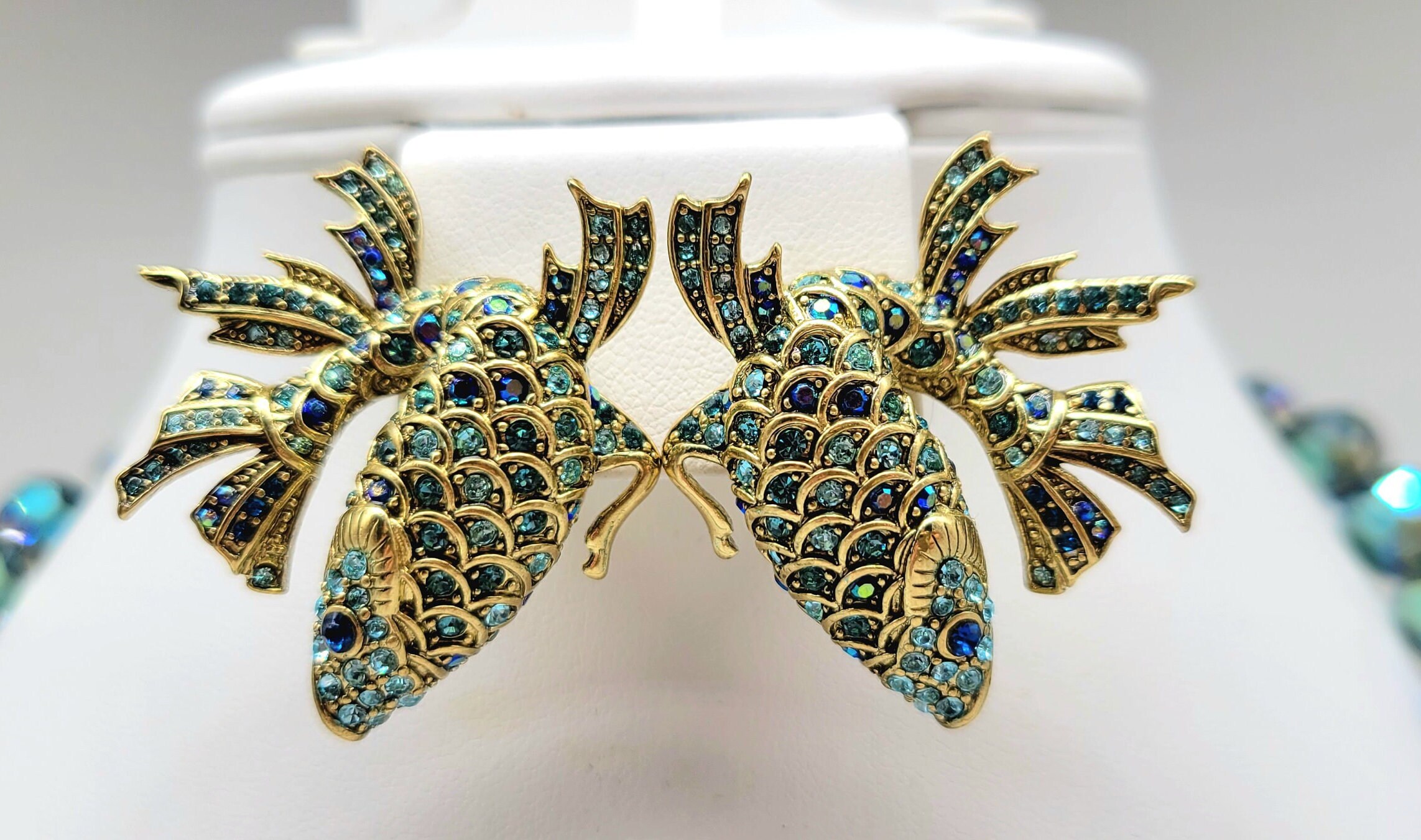 Heidi Daus Fish Necklace, Fish Stud Earrings, Fish Statement Necklace ...