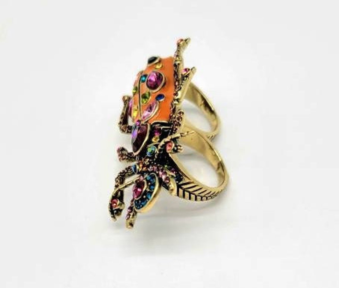 Bug Ring Gold Insect Ring Two Finger Ring Double Finger - Etsy