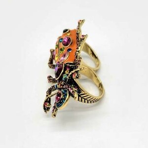 Bug Ring Gold, Insect Ring, Two Finger Ring, Double Finger Ring, Beetle ...