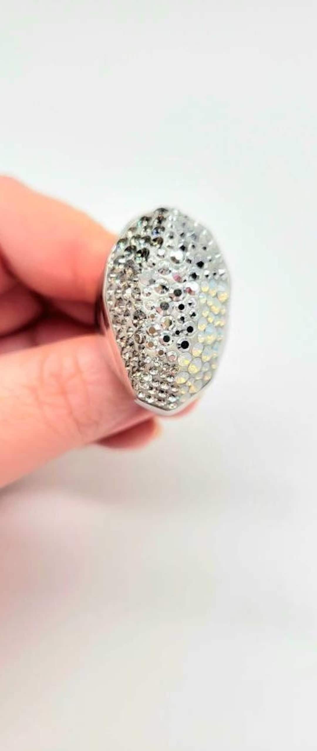 Crystal Cocktail Ring, Large Swarovski Ring, Clear Crystal Ring, Large ...