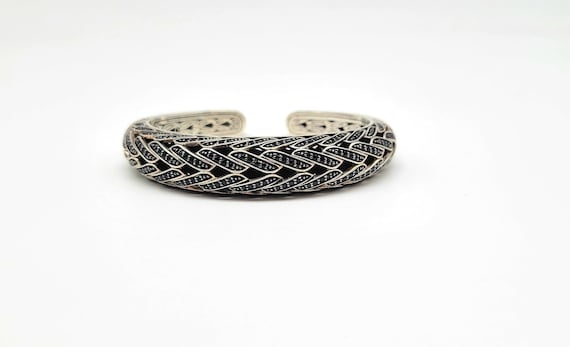 John Hardy Bracelet Black Sapphire Bracelet Bali Silver Cuffs Sterling Silver Hinged Bangle Bracelet Thai Silver Cuff Hinged Bangle Etsy