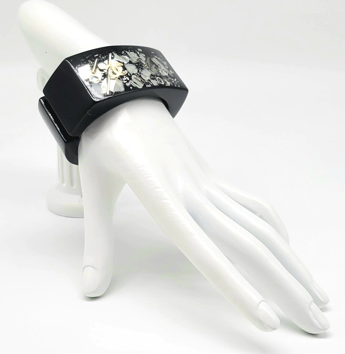 Chanel Bangle Bracelet, Vintage Chanel Jewelry, Glitter Bangles, Resin ...