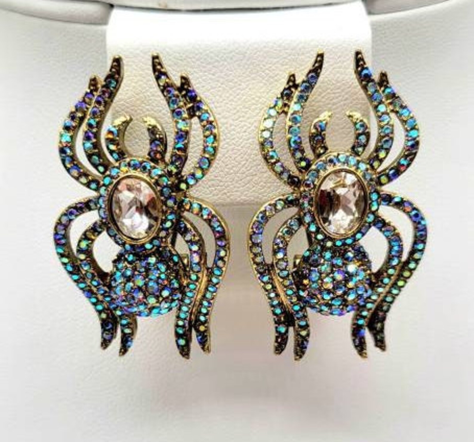 Swarovski Crystal Spider Web Necklace and Earrings, Goth Jewelry Set - Etsy