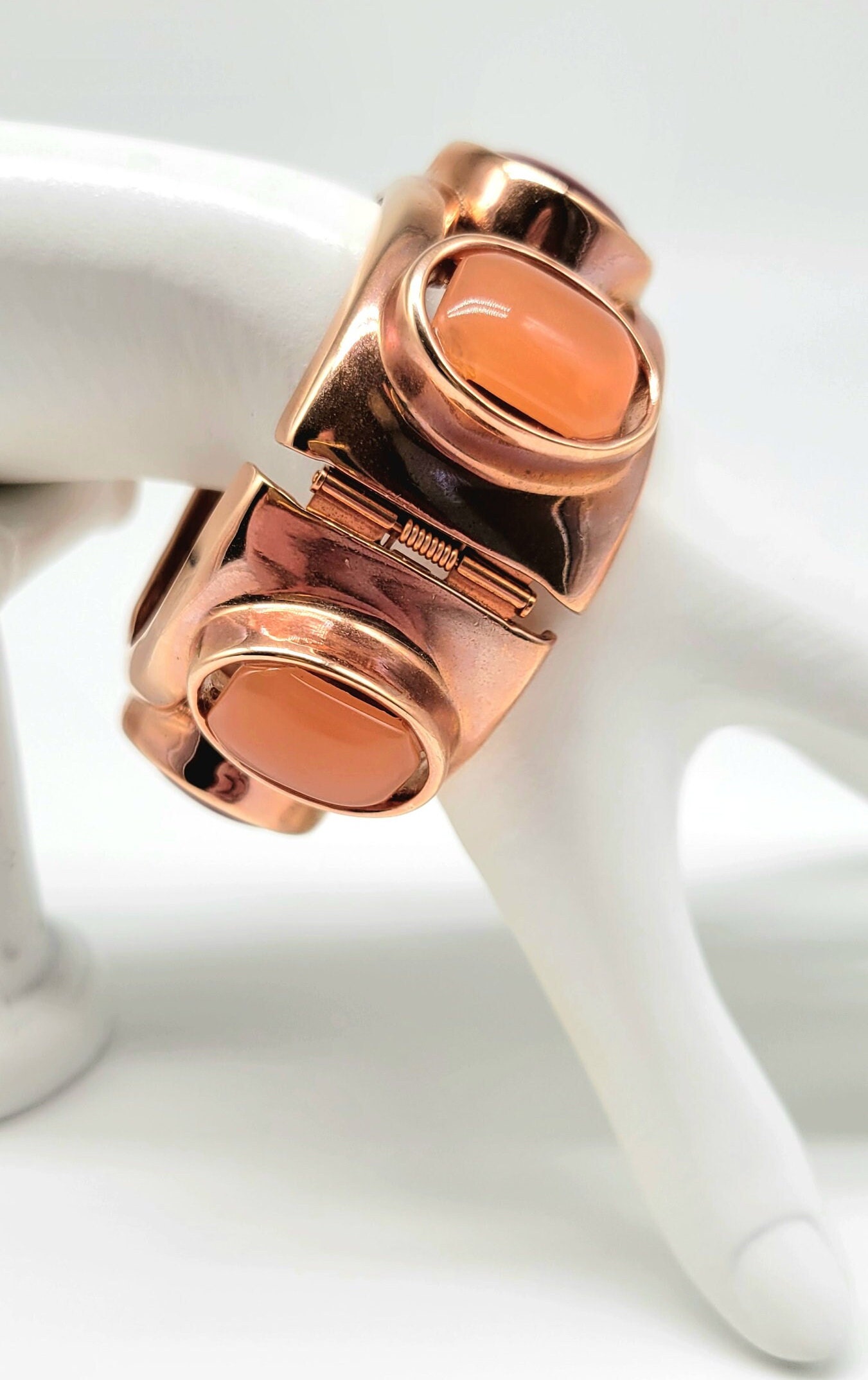 Chunky Rose Gold Bracelet, Rose Gold Bangle Bracelet, Resin Bangle ...