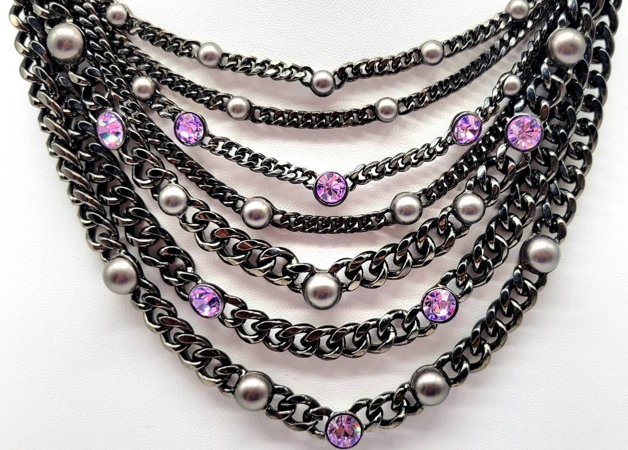Gunmetal Chain Necklace Gunmetal Statement Necklace Chunky - Etsy