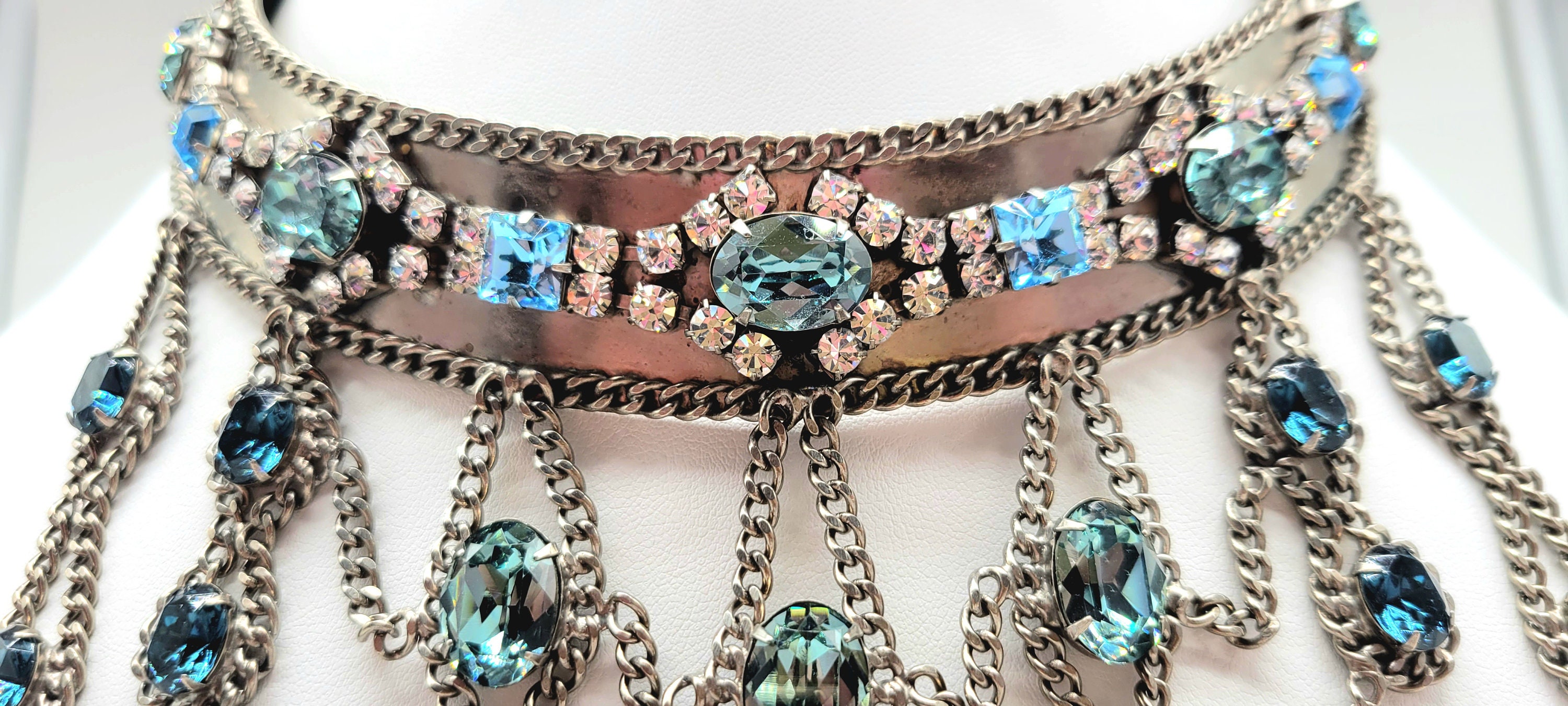 Chainmail Choker, Silver Chain Choker, Chainmail Collar Necklace, Day ...