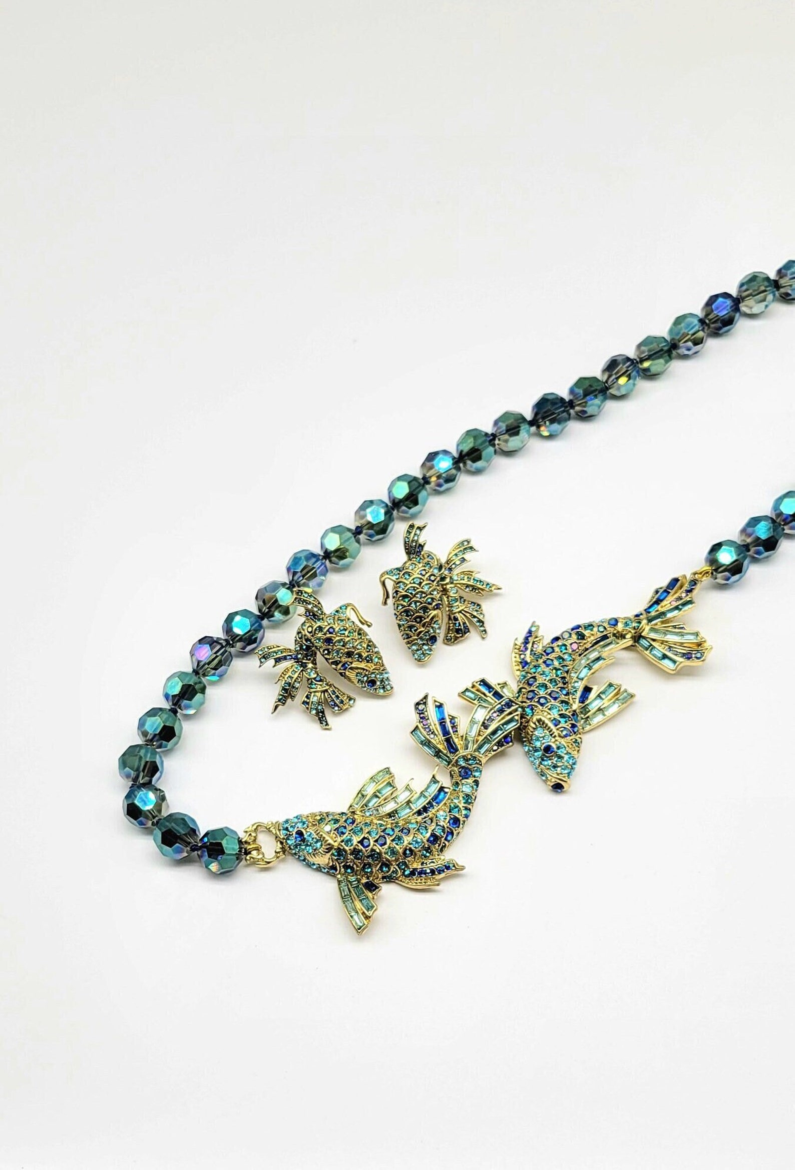 Heidi Daus Fish Necklace, Fish Stud Earrings, Fish Statement Necklace ...