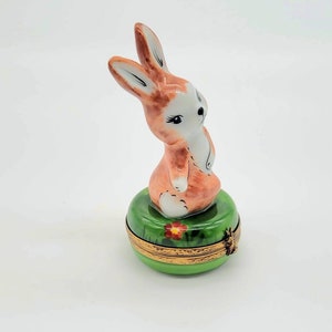 Rabbit Trinket Box, Limoges Rabbit, Easter Trinket Box, Limoges Peint ...
