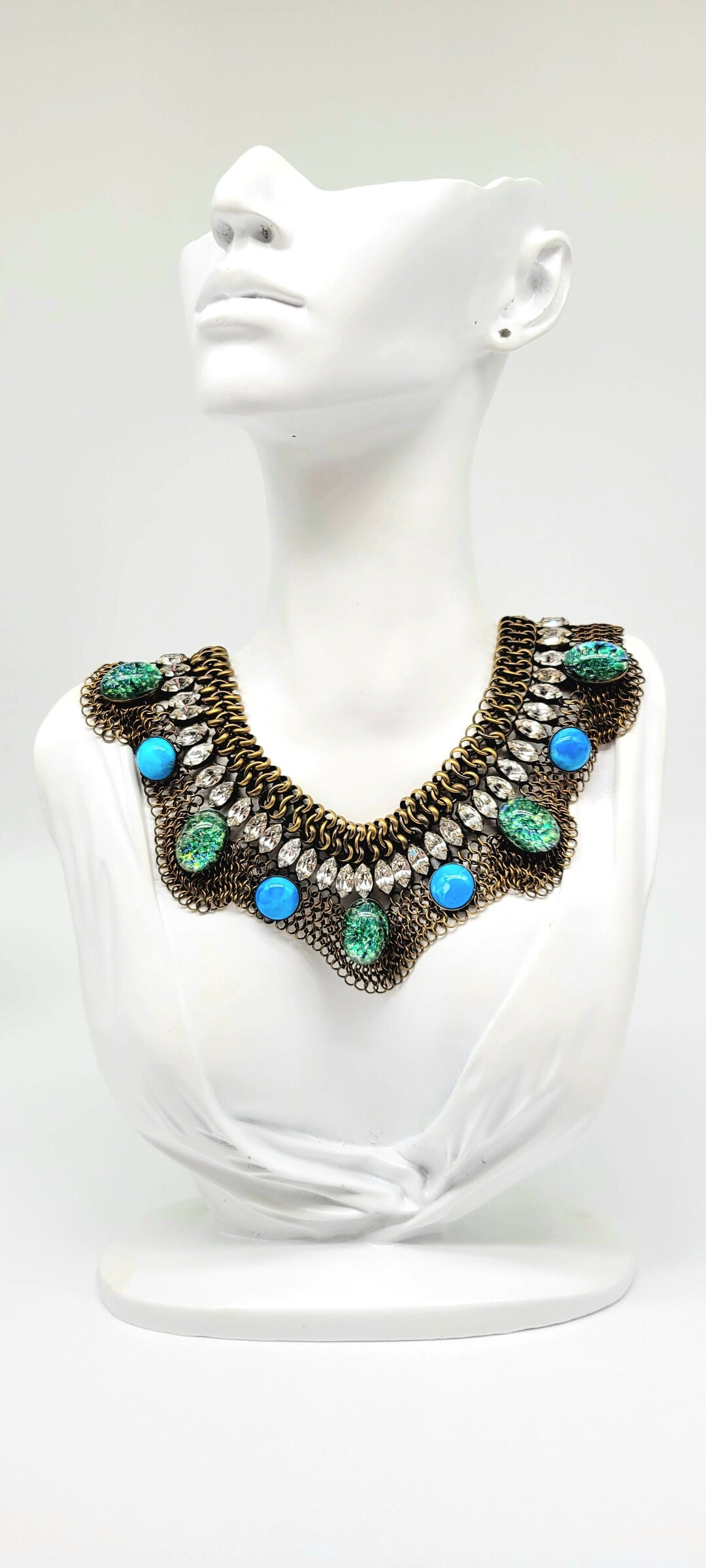 African Princess Collar, Maasai Necklace, Chainmail Necklace Choker ...