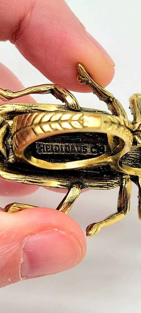 Bug Ring Gold, Insect Ring, Two Finger Ring, Double Finger Ring, Beetle ...
