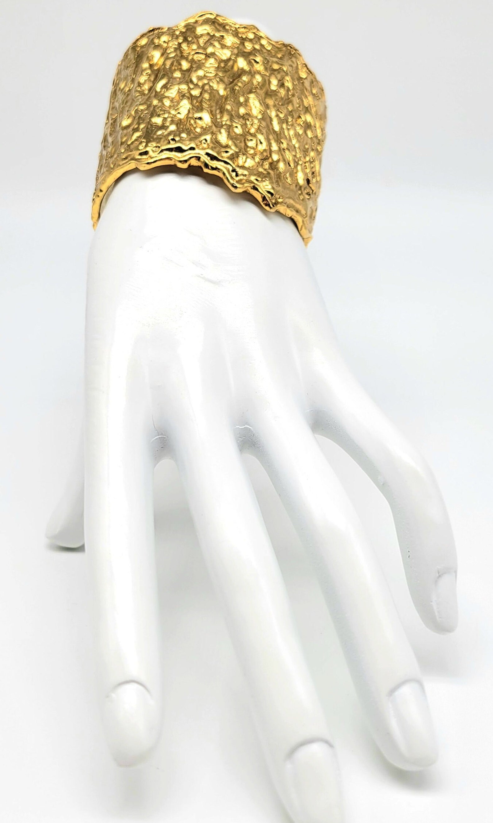 Wide Gold Cuff, Gold Statement Cuff, Textured Gold Cuff, Bold Gold ...