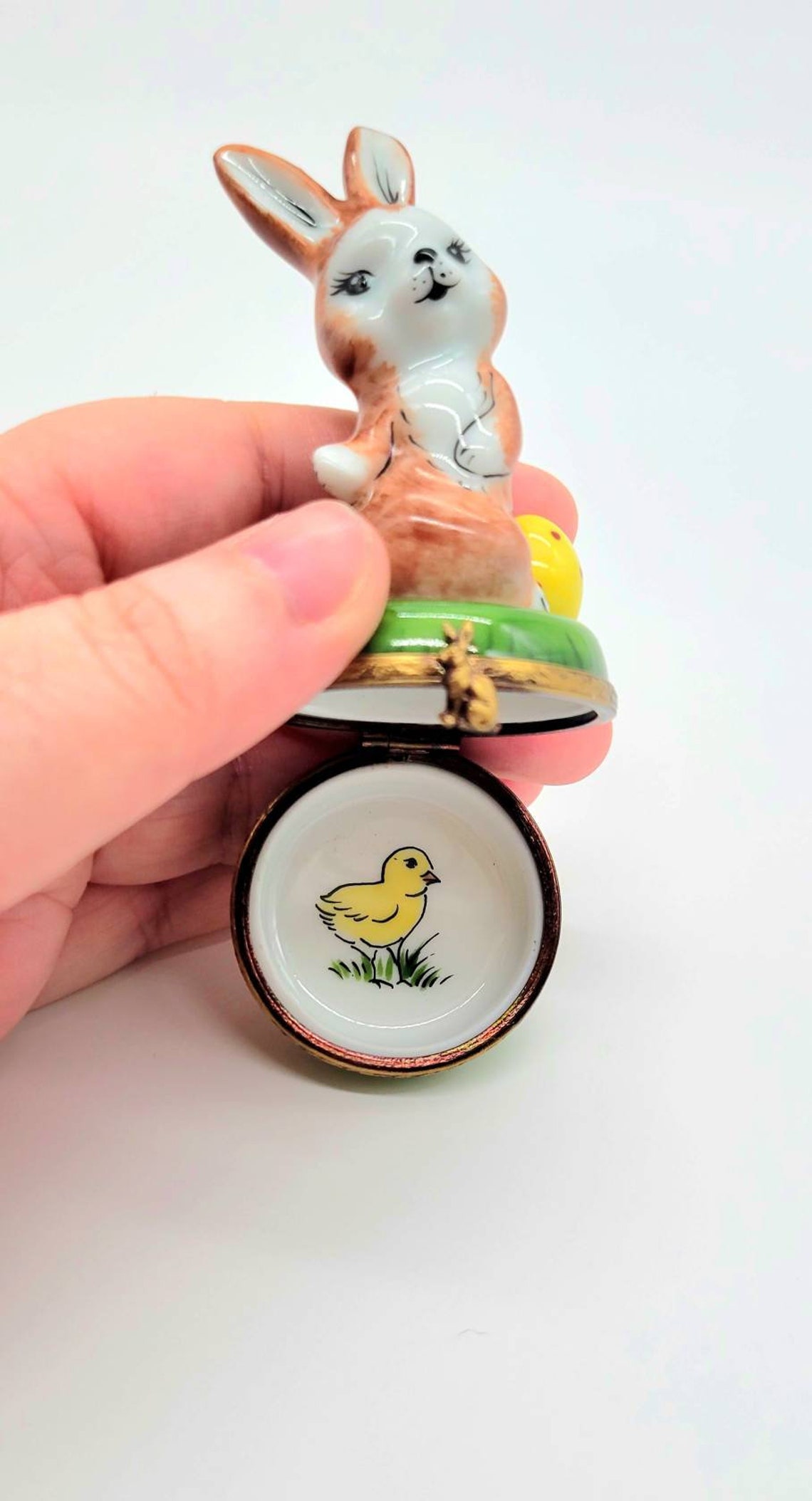 Rabbit Trinket Box, Limoges Rabbit, Easter Trinket Box, Limoges Peint ...