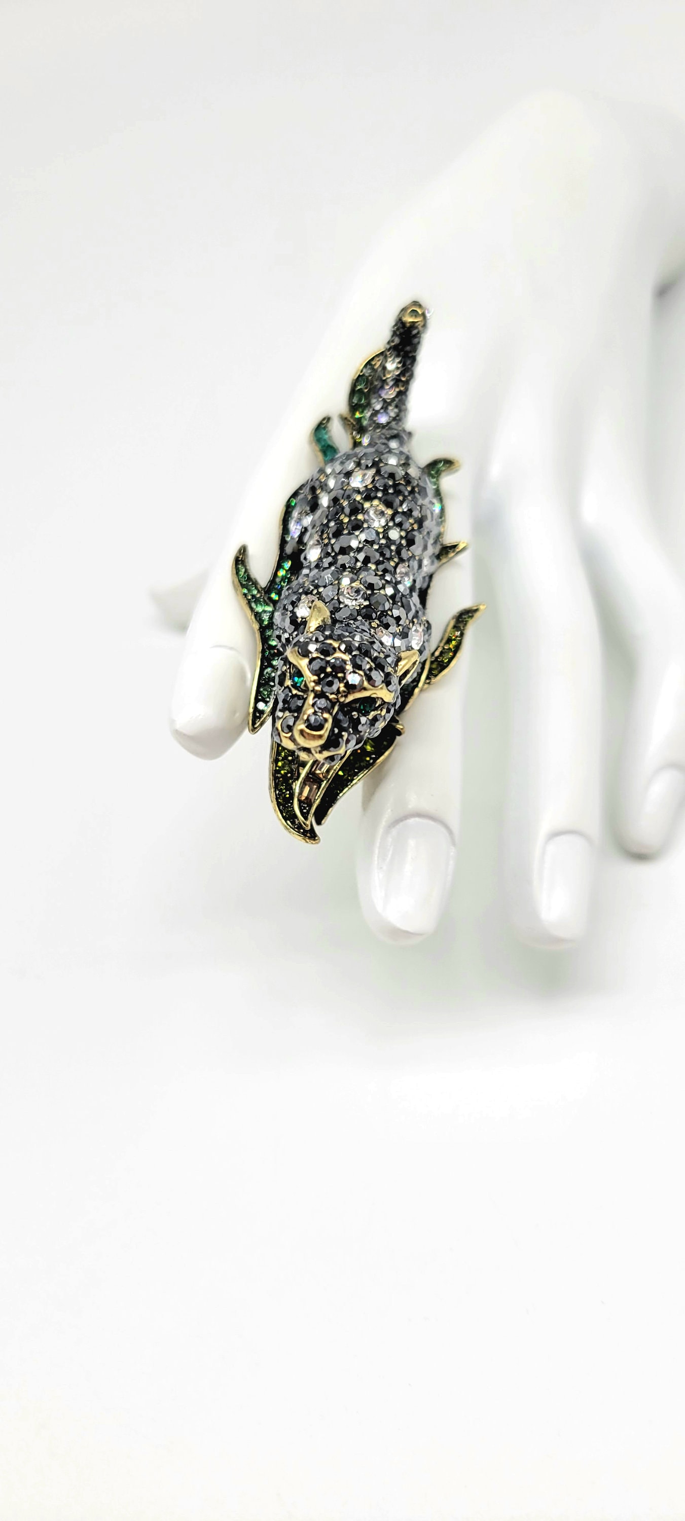 Cheetah Ring, Gold Leopard Ring, Double Finger Gold Ring, Two Finger ...