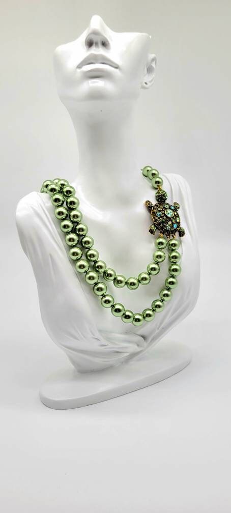 Green Turtle Necklace, Crystal Turtle Pendant, Turtle Necklace for ...