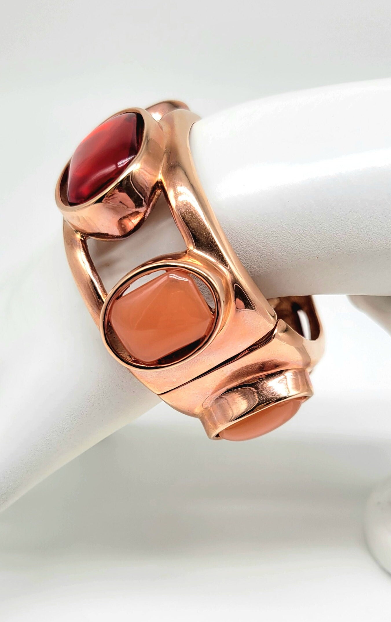 Chunky Rose Gold Bracelet, Rose Gold Bangle Bracelet, Resin Bangle ...