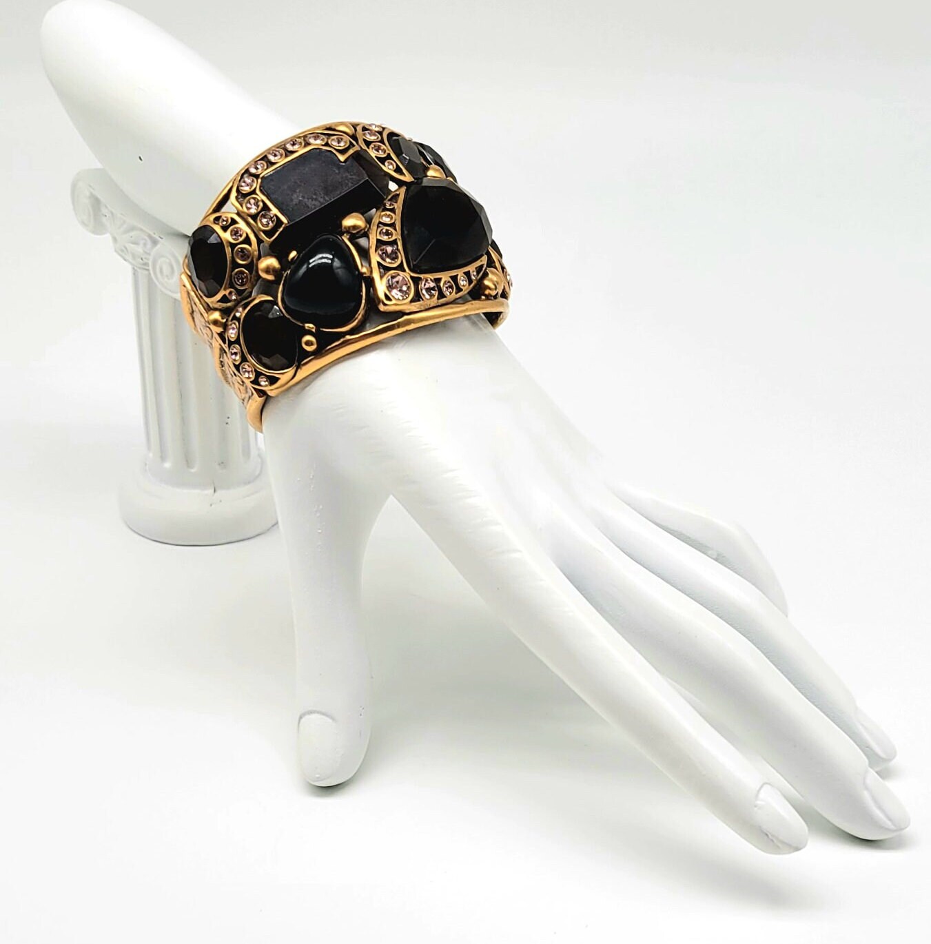Black Stone Bangle, Oscar De La Renta Jewelry, Chunky Stone Bangle ...