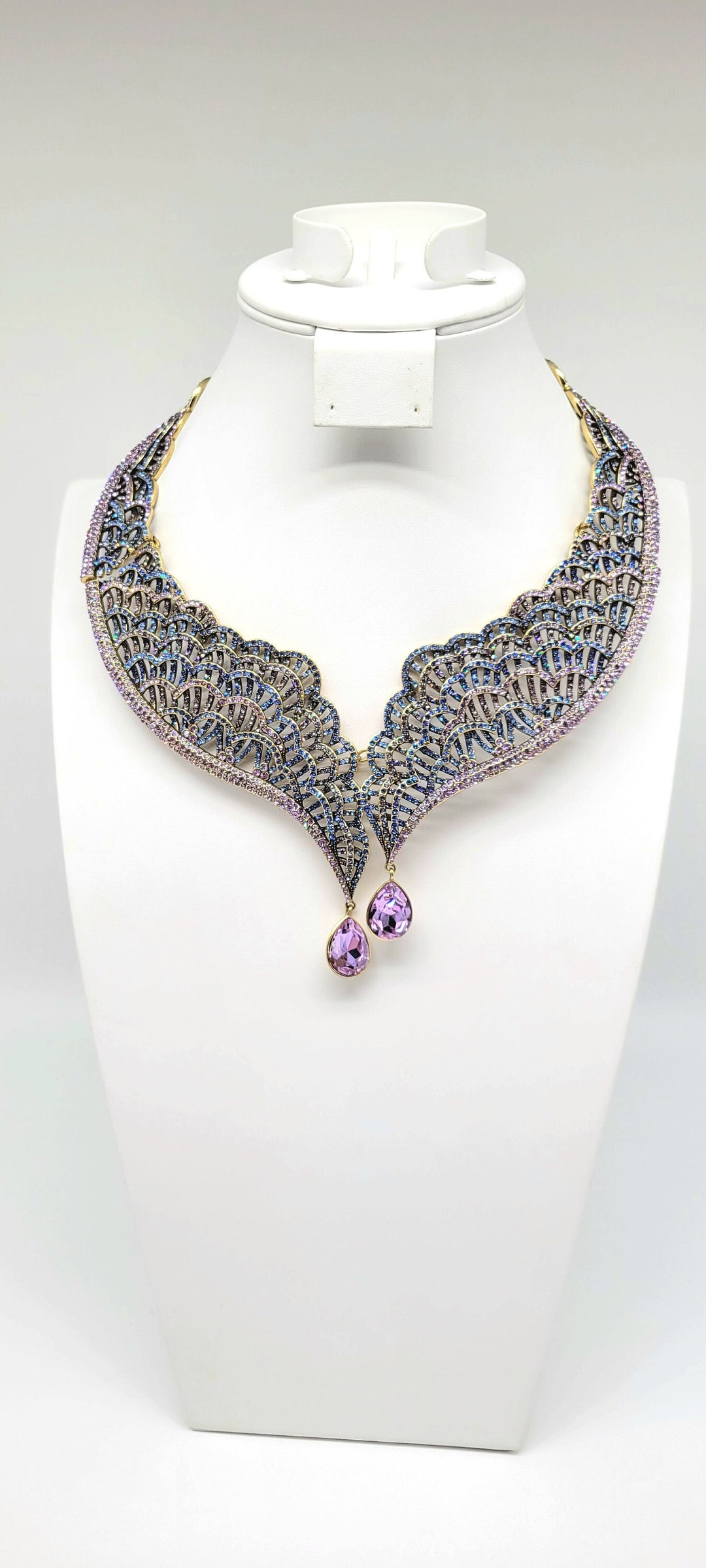 Heidi Daus Angel Wing Choker Hinged Collar Necklace With Swarovski ...