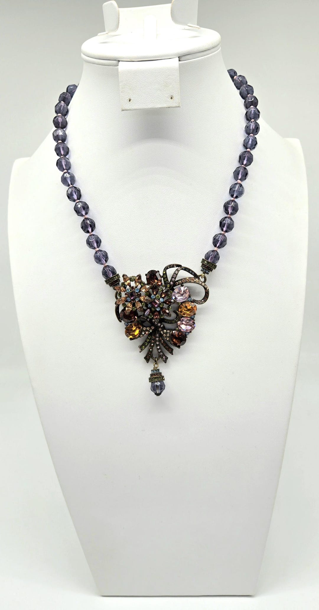 Heidi Daus Swarovski Crystal Statement Necklace 16-20” Vintage Beaded ...