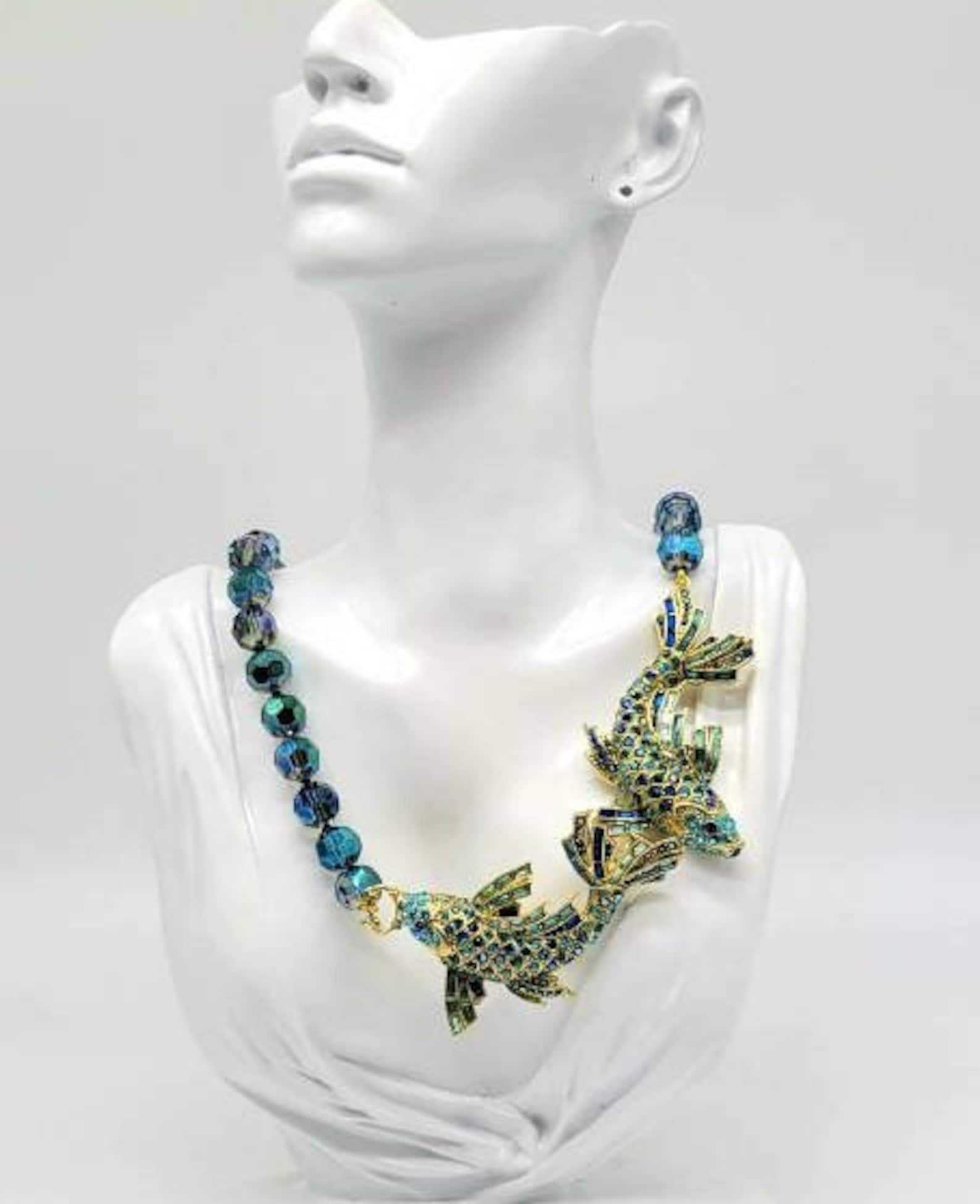 Heidi Daus Fish Necklace, Fish Stud Earrings, Fish Statement Necklace ...