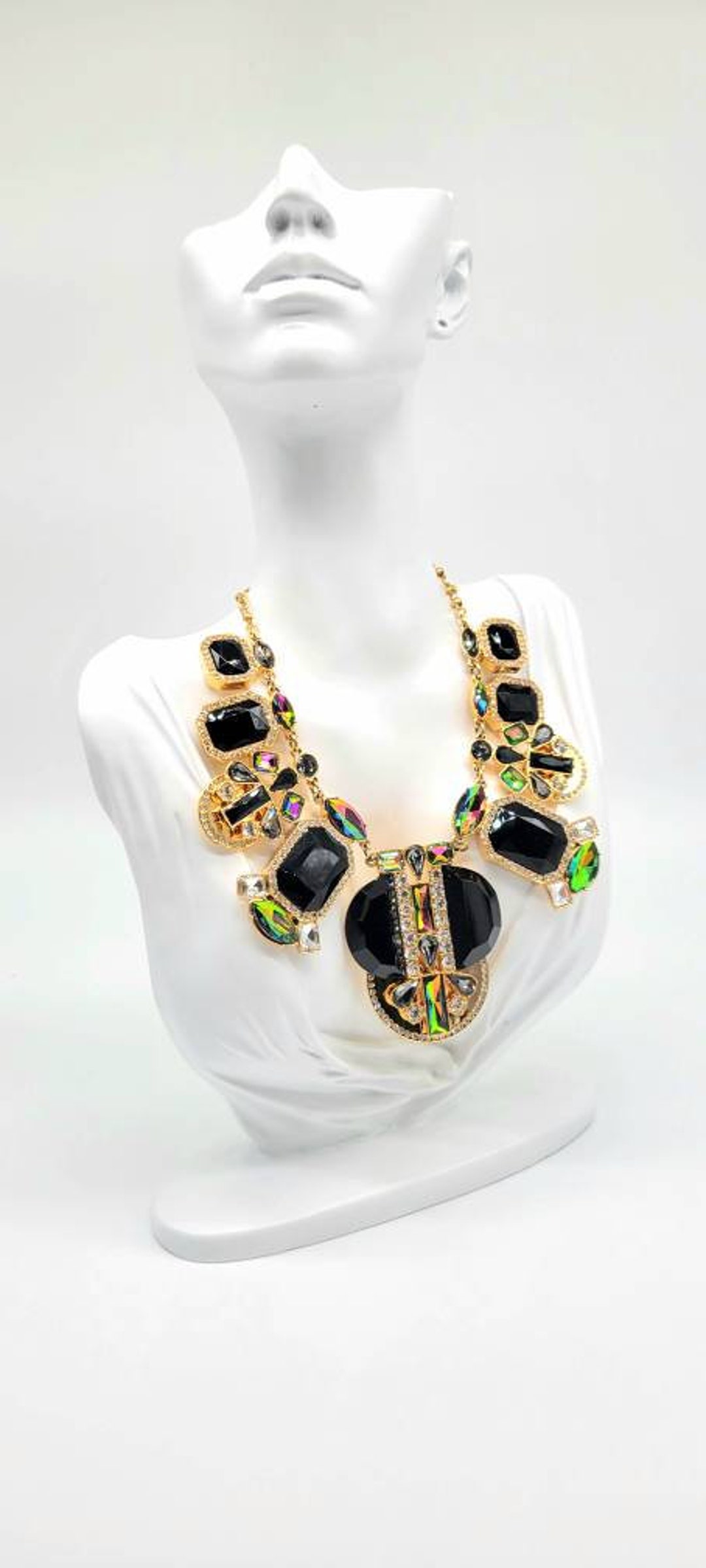 Kate Spade Necklace, Black and Gold Statement Necklace, Big Black ...