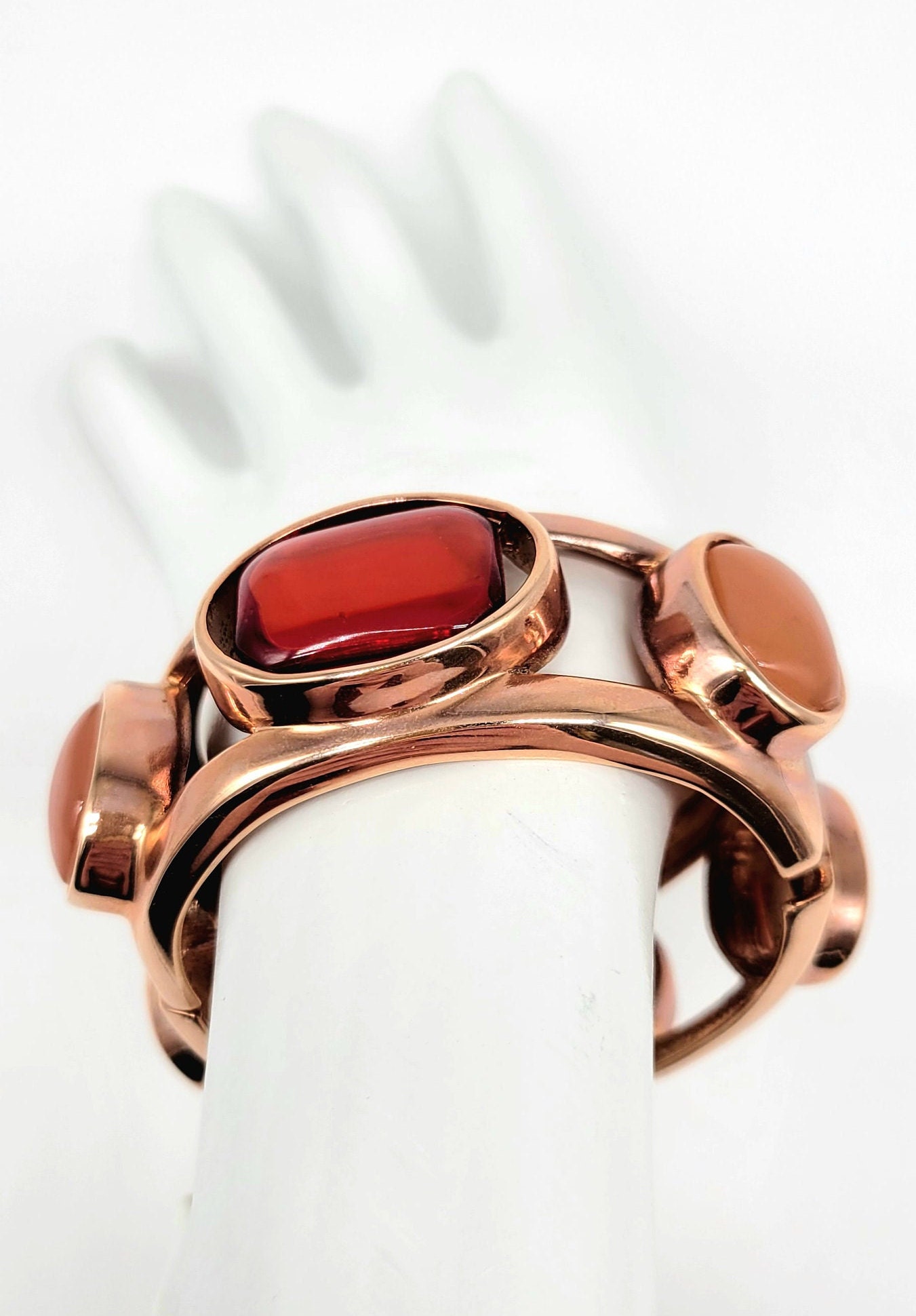 Chunky Rose Gold Bracelet, Rose Gold Bangle Bracelet, Resin Bangle ...