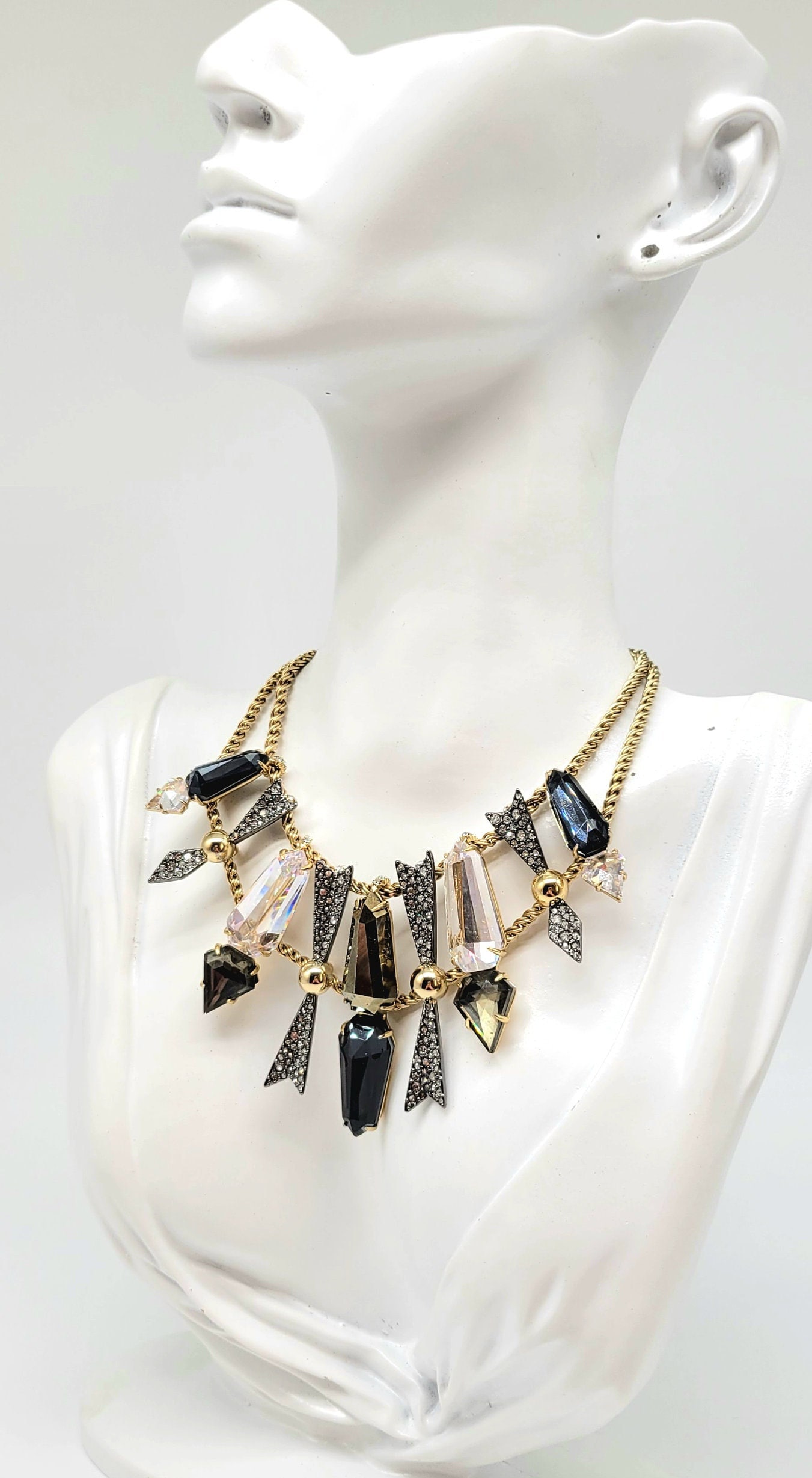 Spike Necklace Chain, Crystal Spike Choker, Spike Necklace Gold, Spiky ...