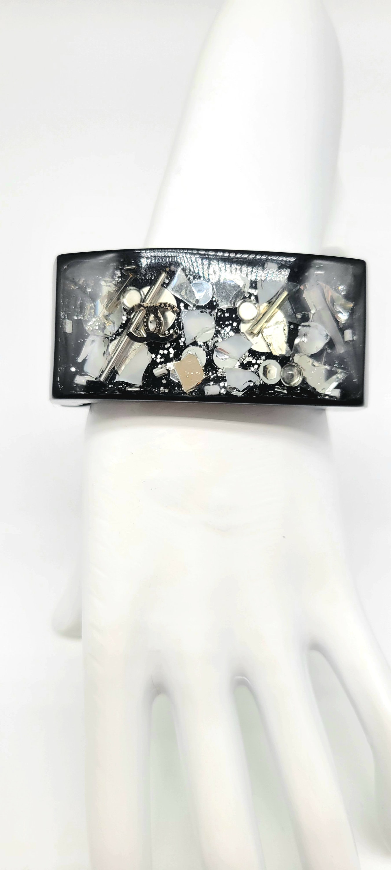 Chanel Bangle Bracelet, Vintage Chanel Jewelry, Glitter Bangles, Resin ...