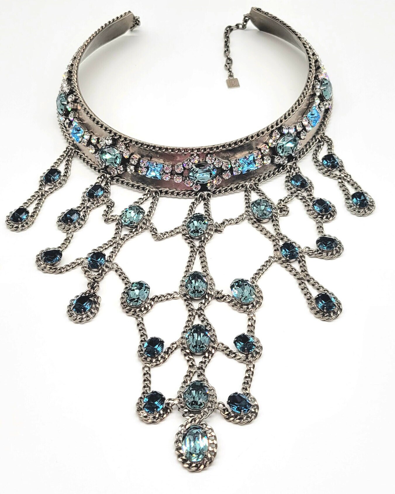 Chainmail Choker, Silver Chain Choker, Chainmail Collar Necklace, Day ...