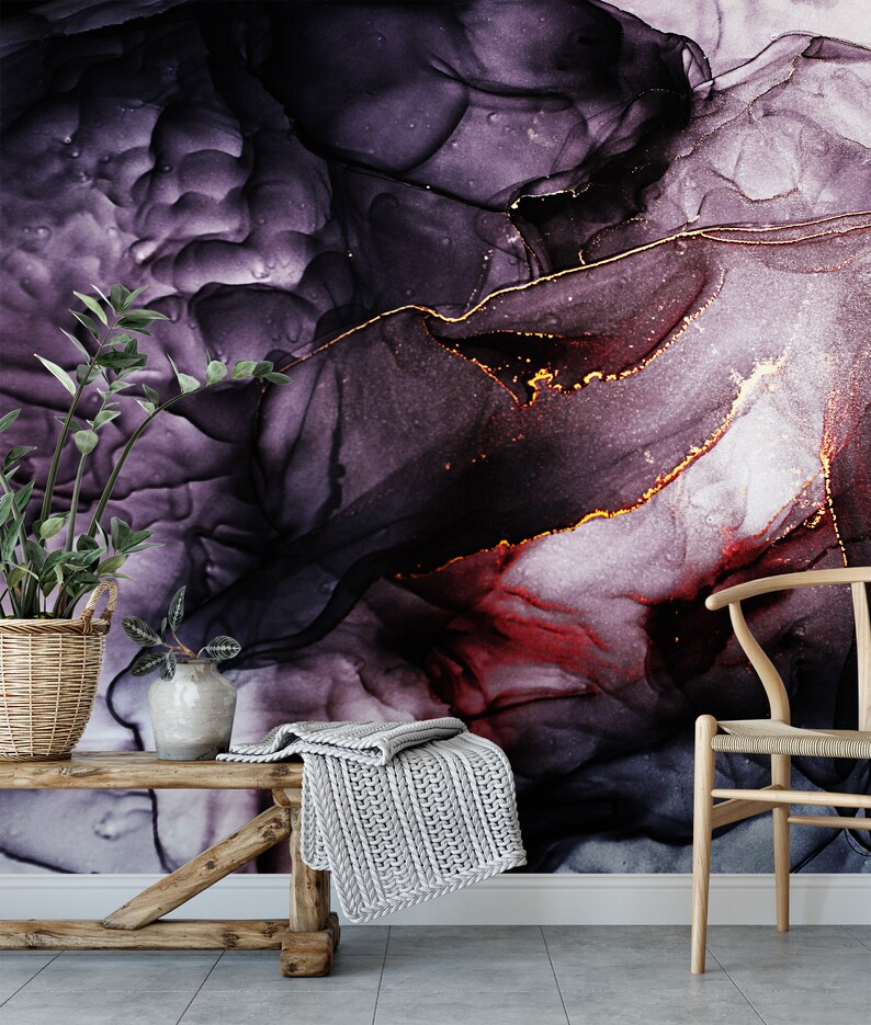 Dark Colored Alcohol Ink Art Wallpaper Liquid Art Marble - Etsy