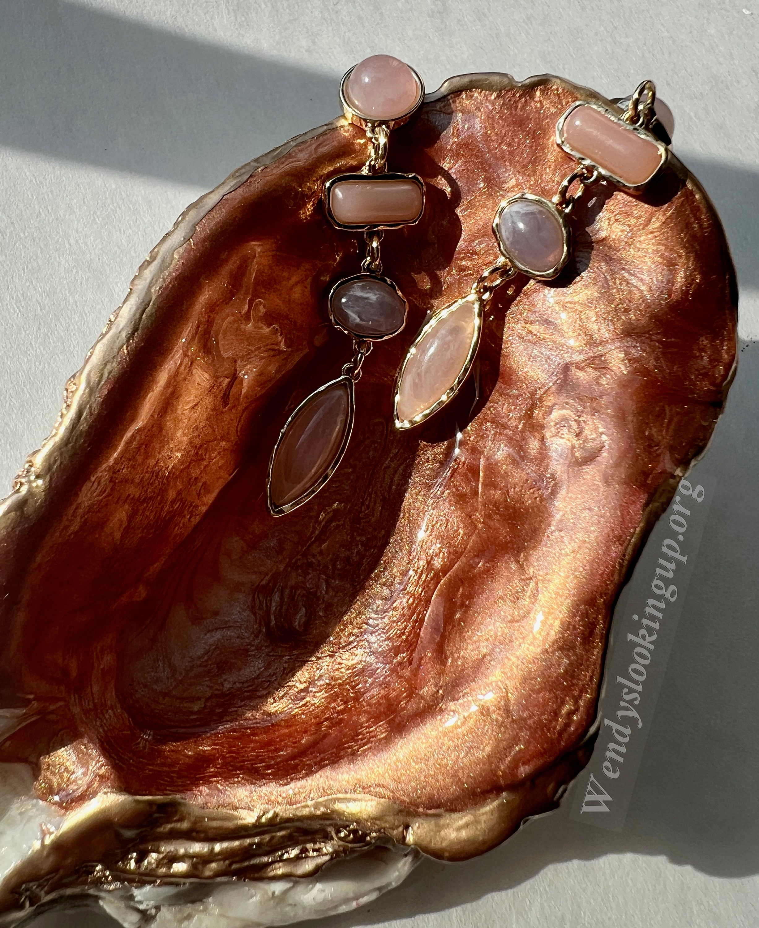 Peachy Orange Oyster Shell Trinket Dish | Coastal Boho Decor - Etsy