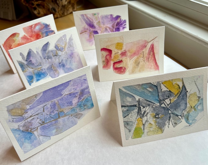 Set/6 Handpainted Original Watercolor ‘fracture’ Note Cards - Etsy