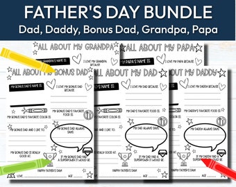 All About My Dad Printable Father's Day Gift - Etsy