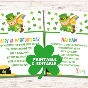 Printable Letter From the Leprechaun, Leprechaun Letter, Mini ...