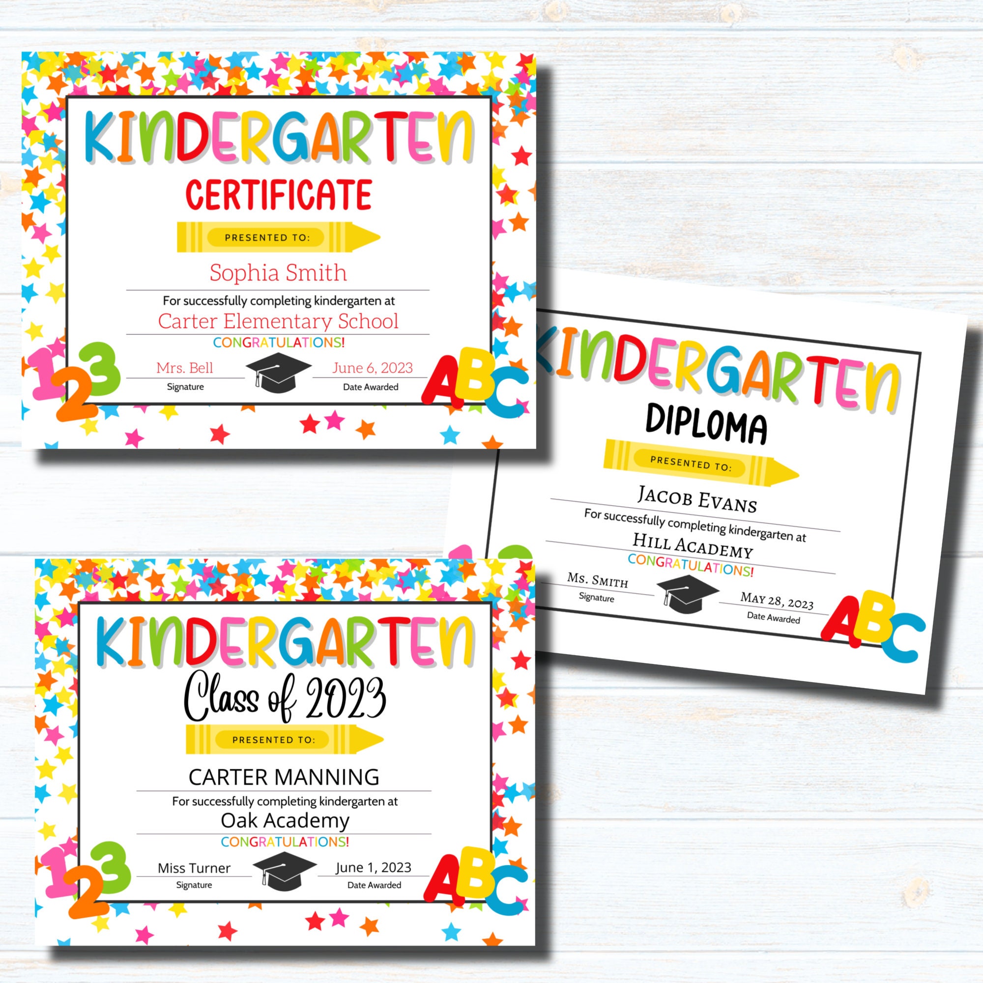 Kindergarten Graduation Certificate, Kindergarten Diploma, Kindergarten ...