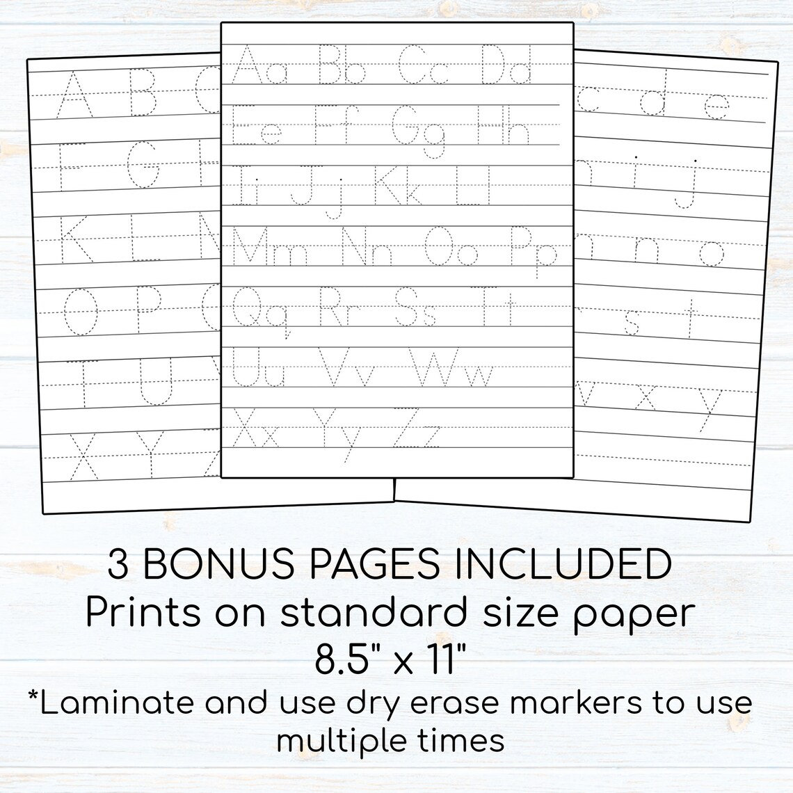 Alphabet Tracing Worksheet: Uppercase Letter Recognition (PDF) - Etsy