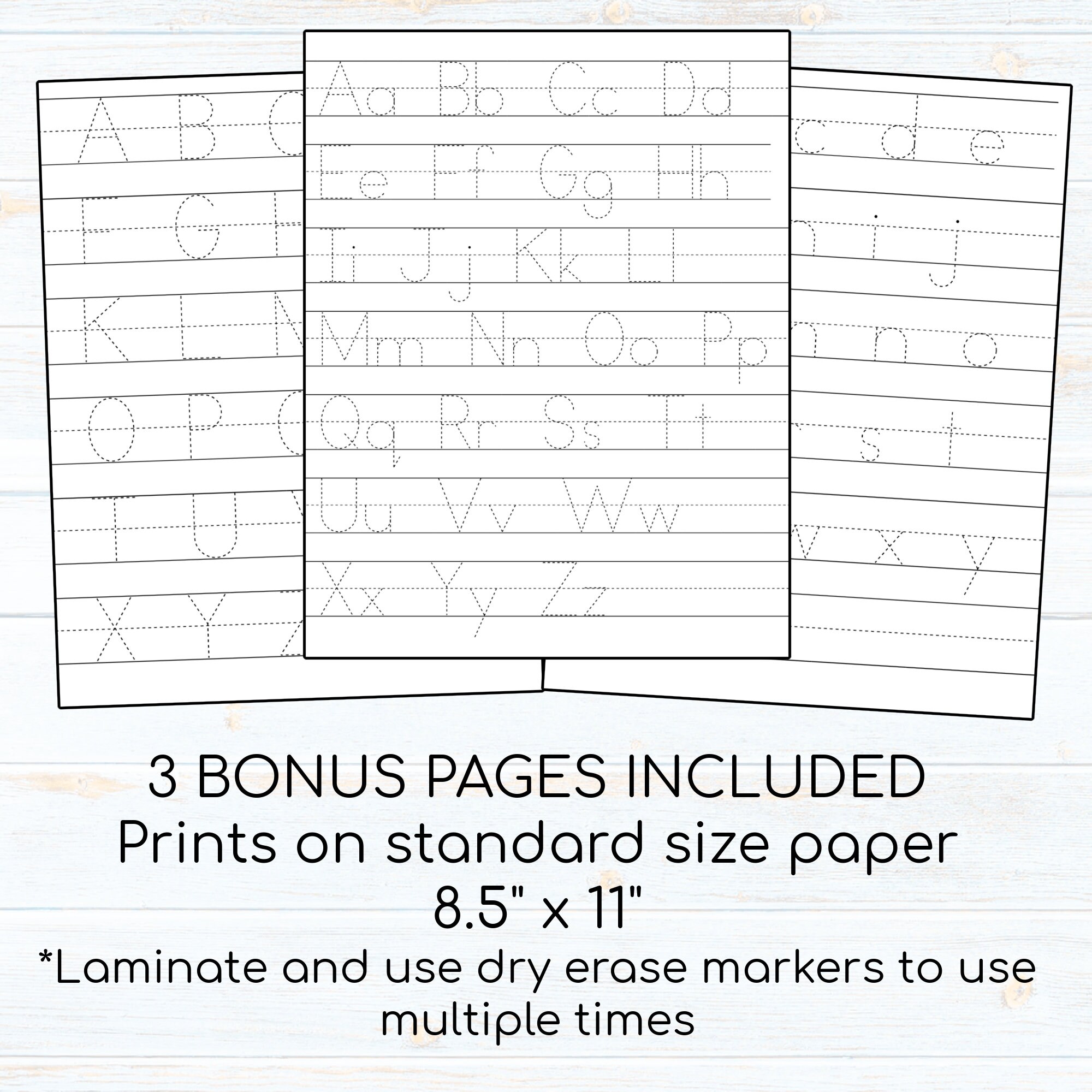 Alphabet Tracing Worksheet: Uppercase Letter Recognition (PDF) - Etsy