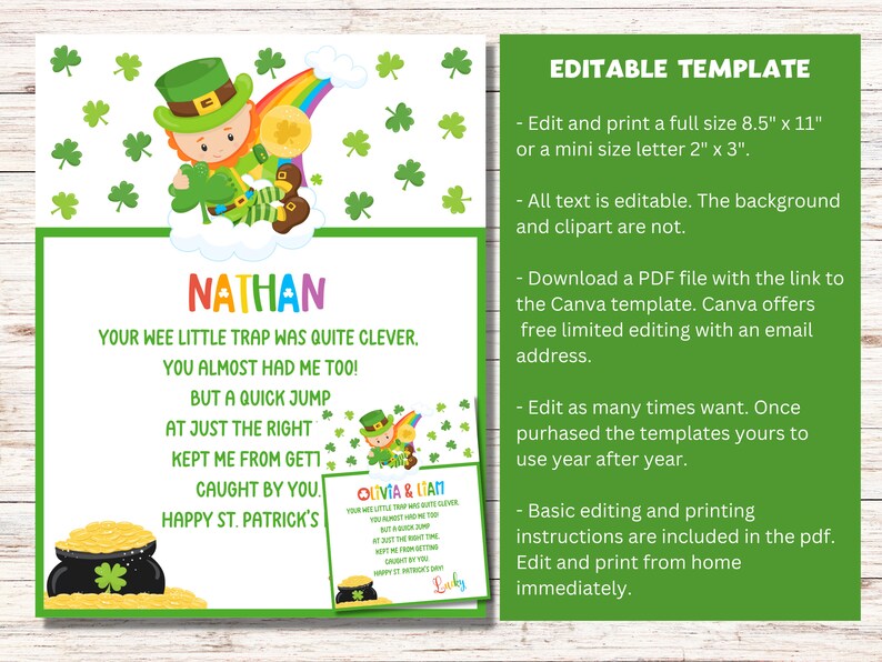 Printable Letter From the Leprechaun, Leprechaun Letter, Mini ...