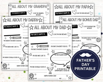 All About My Papi Printable, Father's Day Printable, Father's Day Papi ...