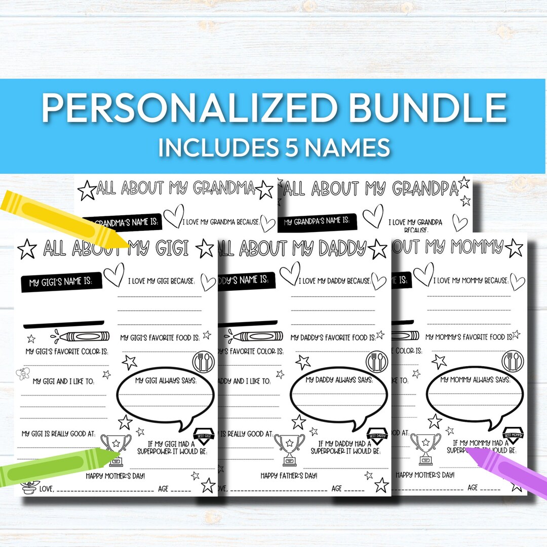 Mother's Day Printables, Father's Day Printables, Grandma Gift, Grandpa ...