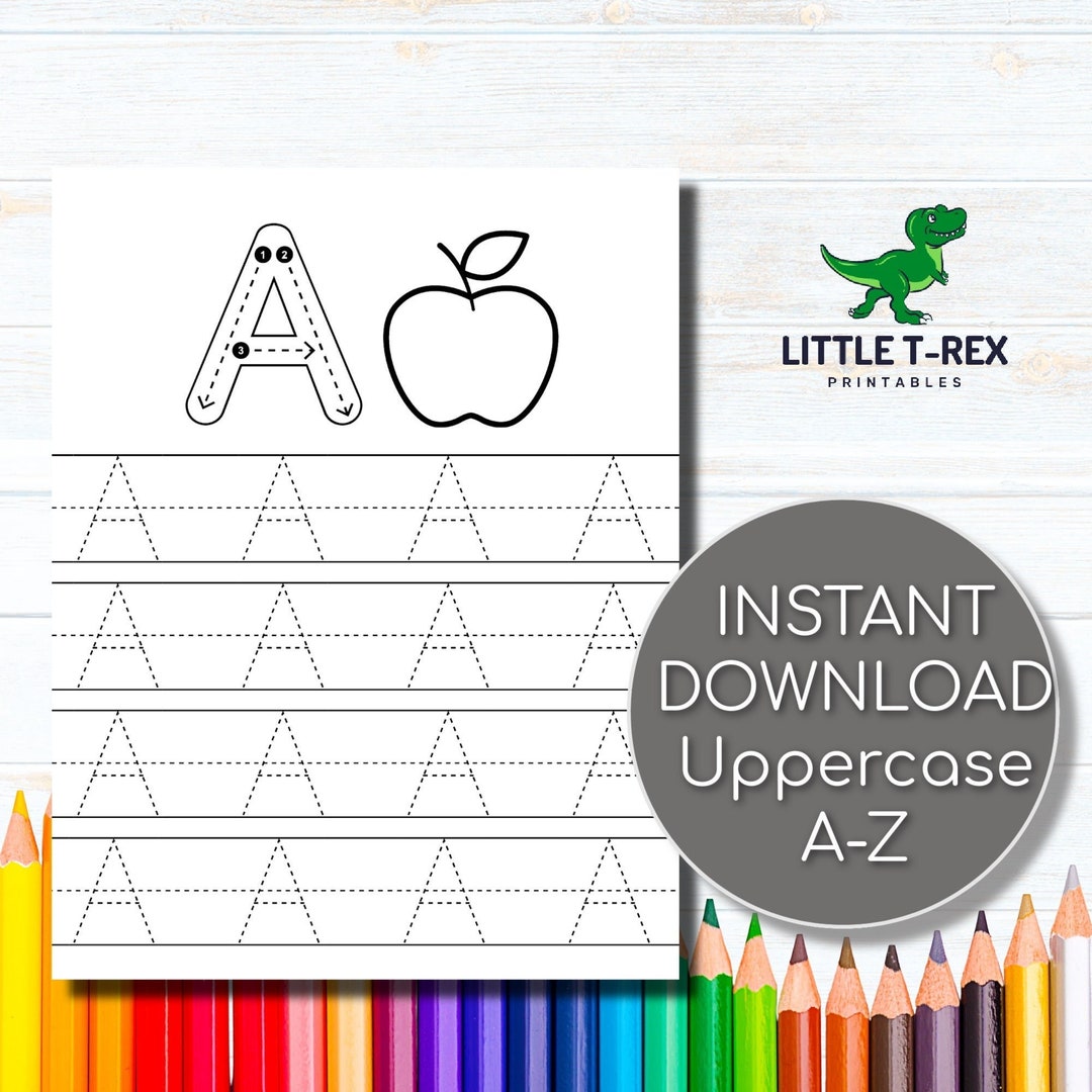 Alphabet Tracing Worksheet: Uppercase Letter Recognition (PDF) - Etsy