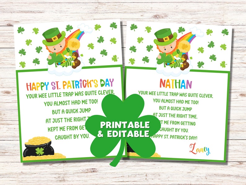 Printable Letter From the Leprechaun, Leprechaun Letter, Mini ...